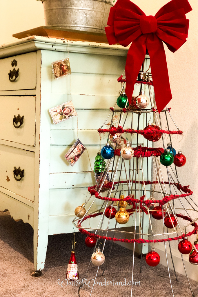 Lampshade Christmas Tree DIY - Walls of Wonderland
